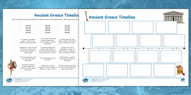 Ancient Greece KS2 Timeline Cut-and-Stick Activity